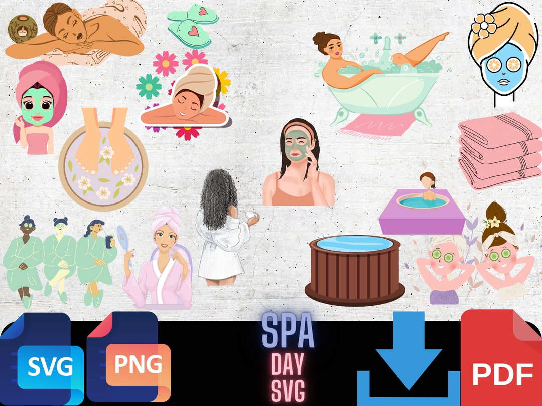 Spa Clipart Self Care Clipart Relaxing Spa Day Girl Spa Salon Png Self ...