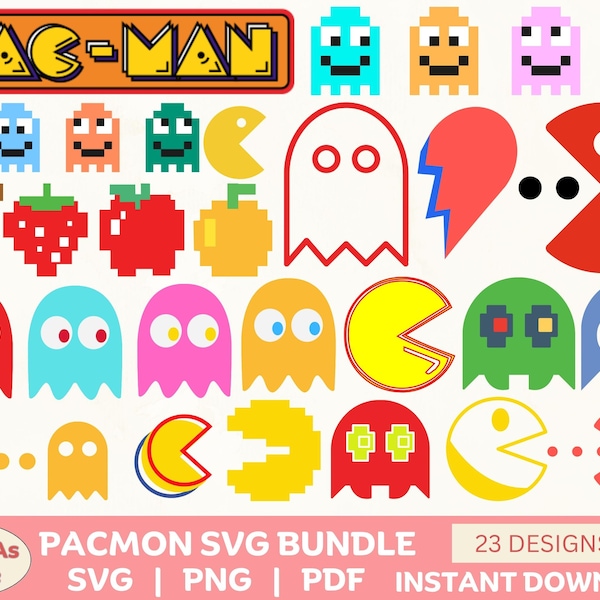 Pacman Svg - Etsy