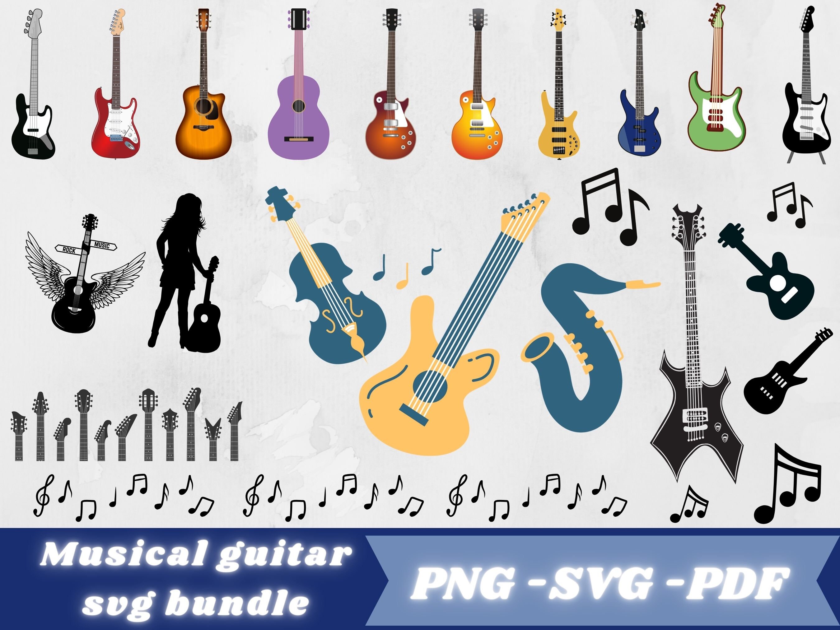 Guitar Svg Bundle, Guitar Png Bundle, Guitarist Svg Bundle, Guitarist ...