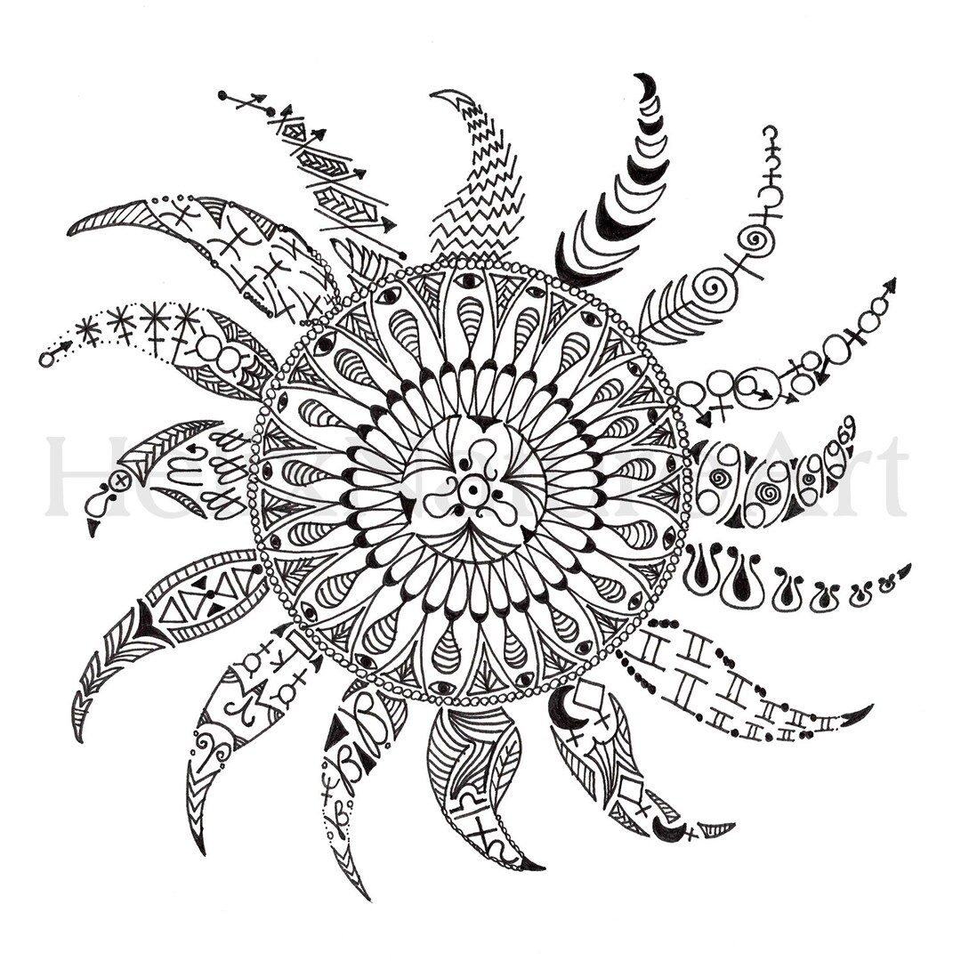 Astrology (zentangle Fineline Art Print) - Etsy