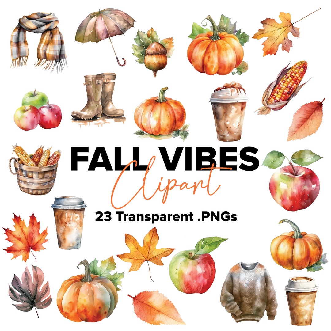 Autumn Clipart or Clip Art, Digital Art of Fall Designs, Fall PNG, PNG ...