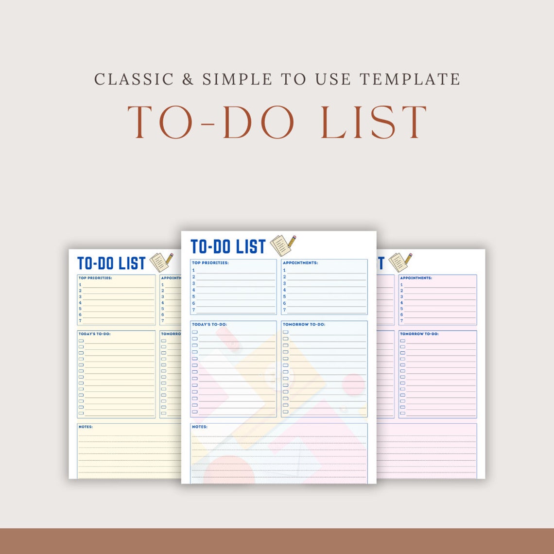 Simple & Clear to Do List Printable Daily Schedule Printable - Etsy