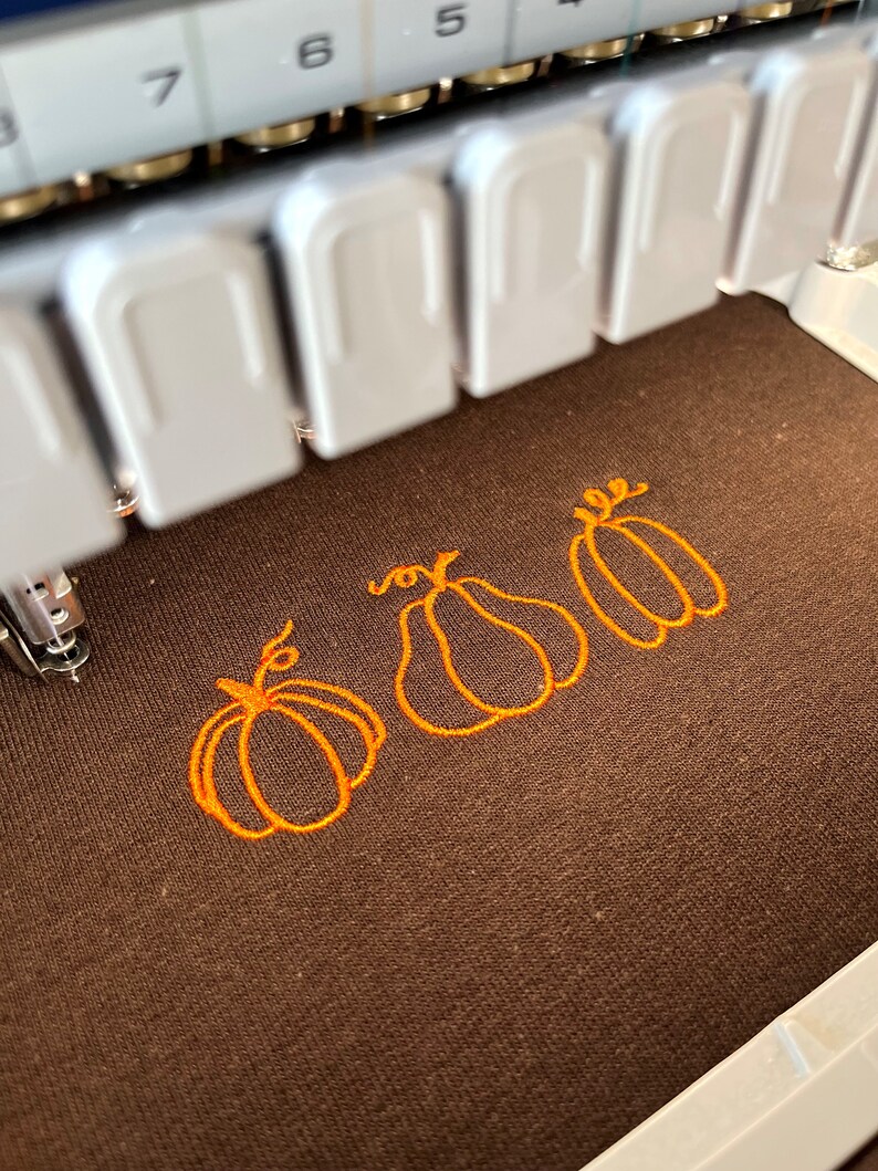 Minimalist Pumpkins Autumn Fall Machine Embroidery File Instant ...