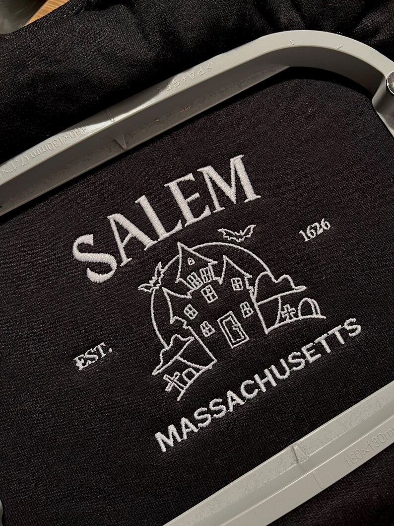Salem Massachusetts Witch Halloween Machine Embroidery File Instant ...