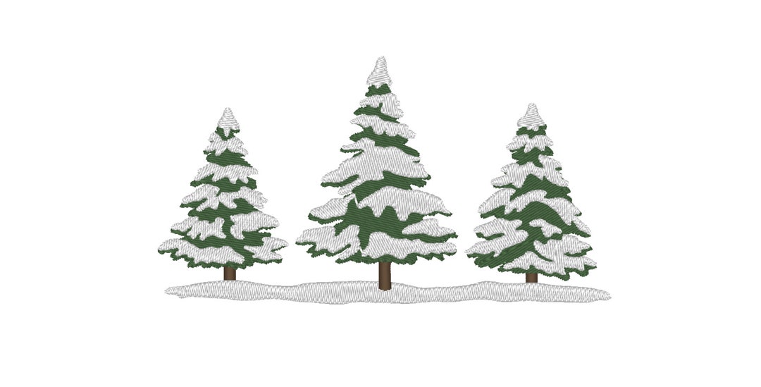 Snow Trees Winter Machine Embroidery File Instant Download - Etsy