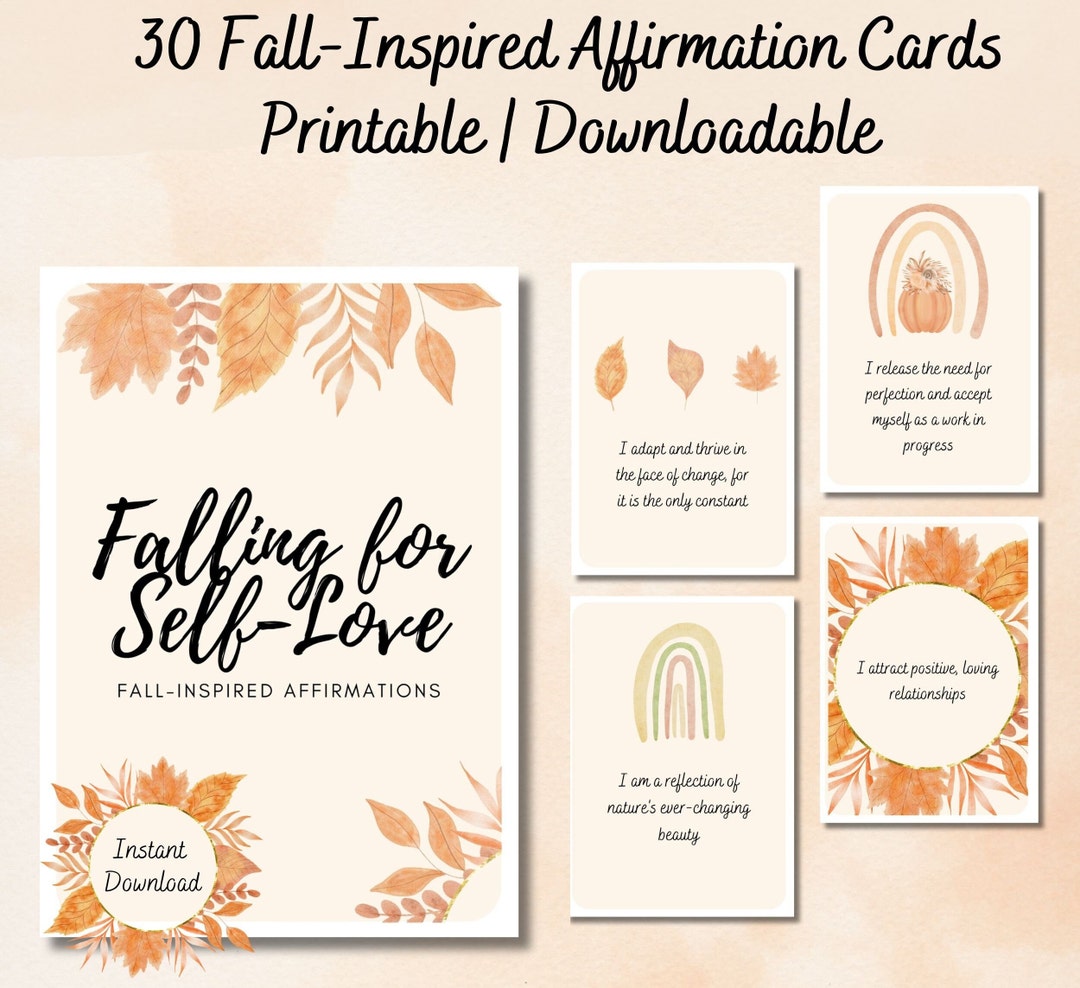 Fall Affirmation Cards, Positive Quotes for Autumn Inspiration ...