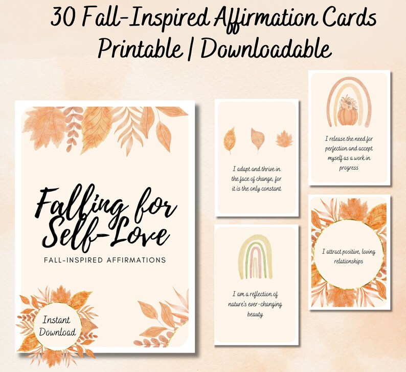 Fall Affirmation Cards, Positive Quotes for Autumn Inspiration ...