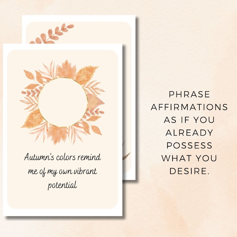 Fall Affirmation Cards, Positive Quotes for Autumn Inspiration ...