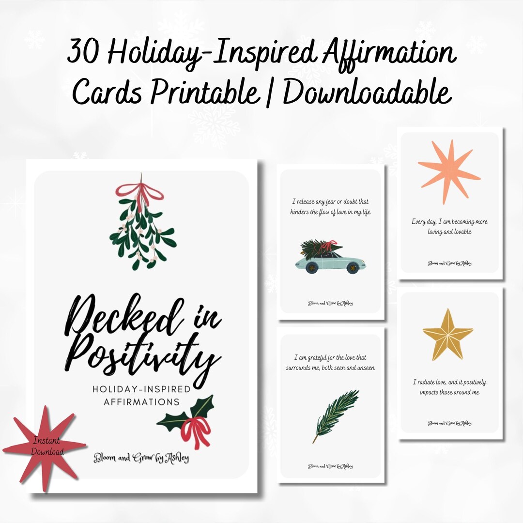 Holiday Affirmation Cards: Winter Positive Quotes (PDF & JPG) - Etsy UK
