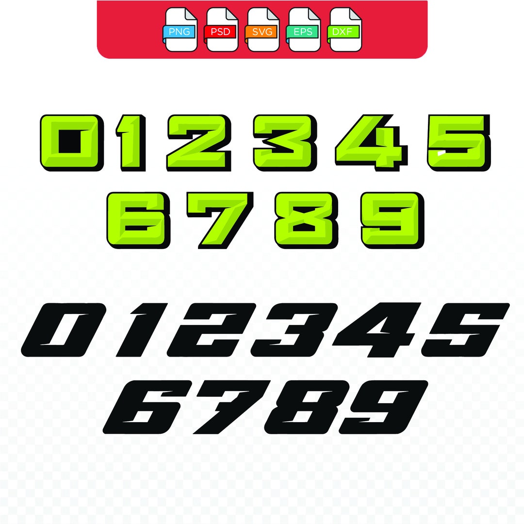 Racing Number SVG PNG DXF Cricut, Silhouette, Cut Files - Etsy UK