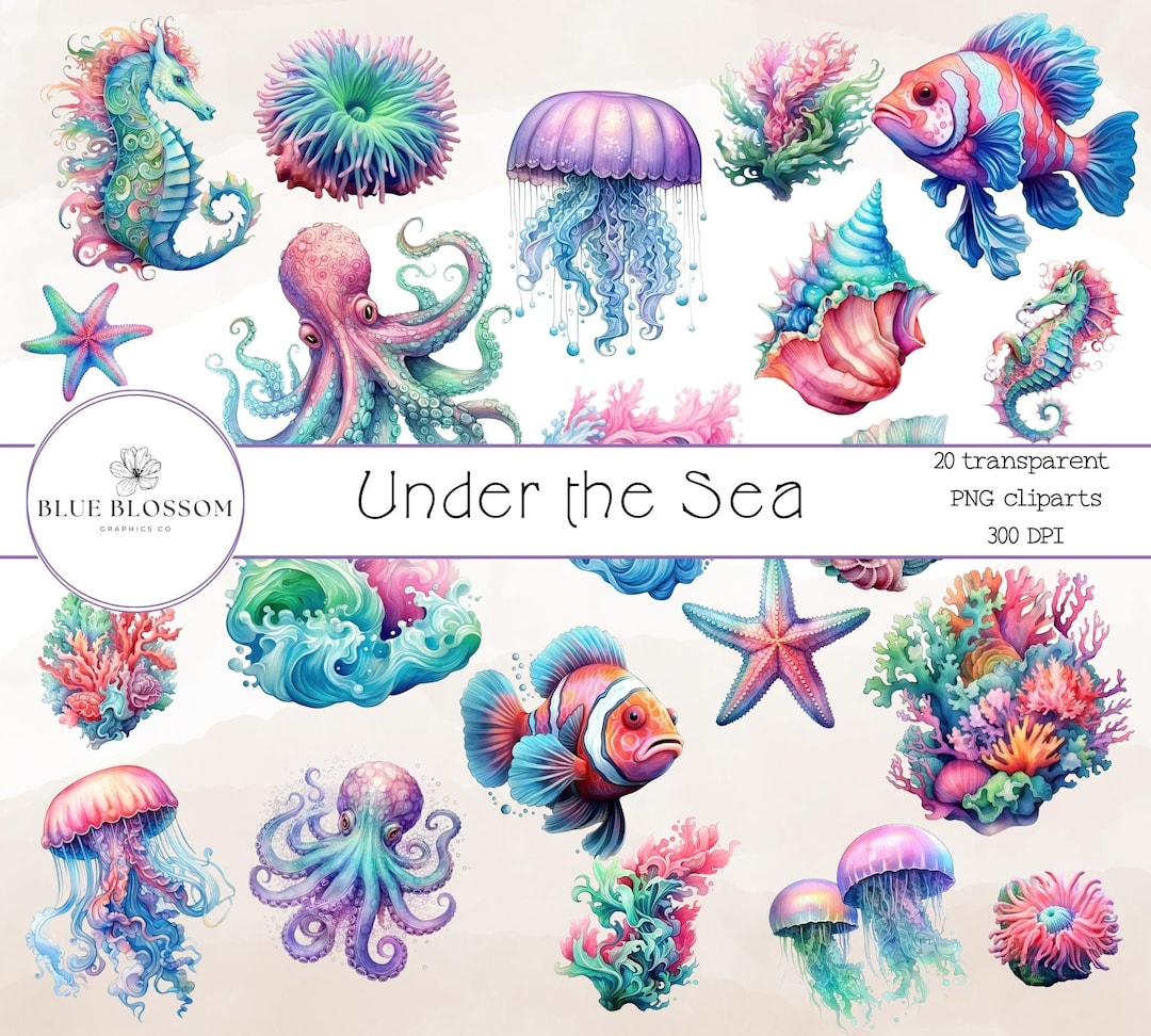 Under the Sea PNG Clipart Set 20 Clipart Commercial Use - Etsy
