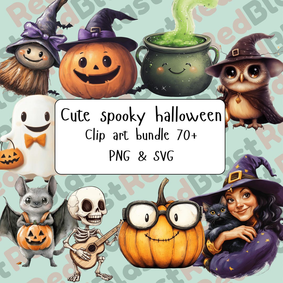 Cute Halloween Clipart 70, Cute Spooky Clipart, Cute Halloween ...