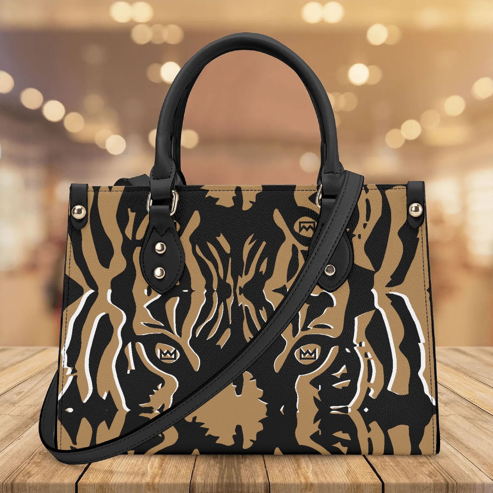 Tiger Print Luxury Women PU Handbag - Etsy