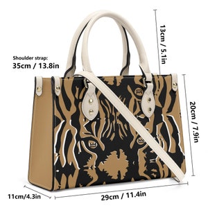Tiger Print Luxury Women PU Handbag - Etsy
