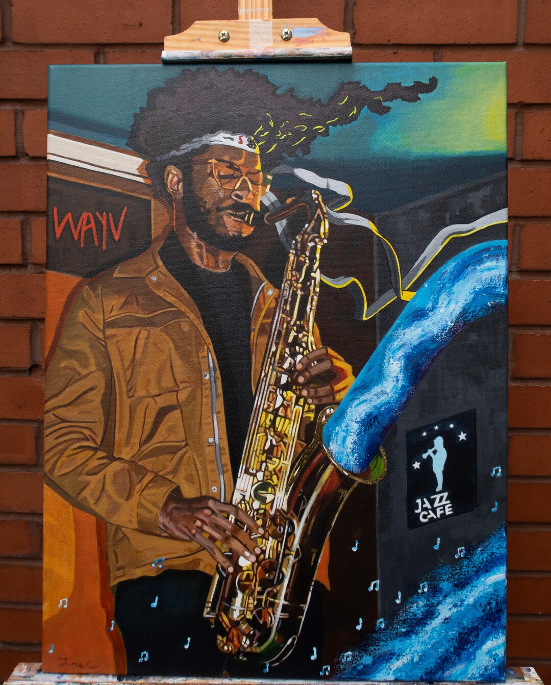 Afro Sax Original Painting Saxophone Surreal Art - Etsy