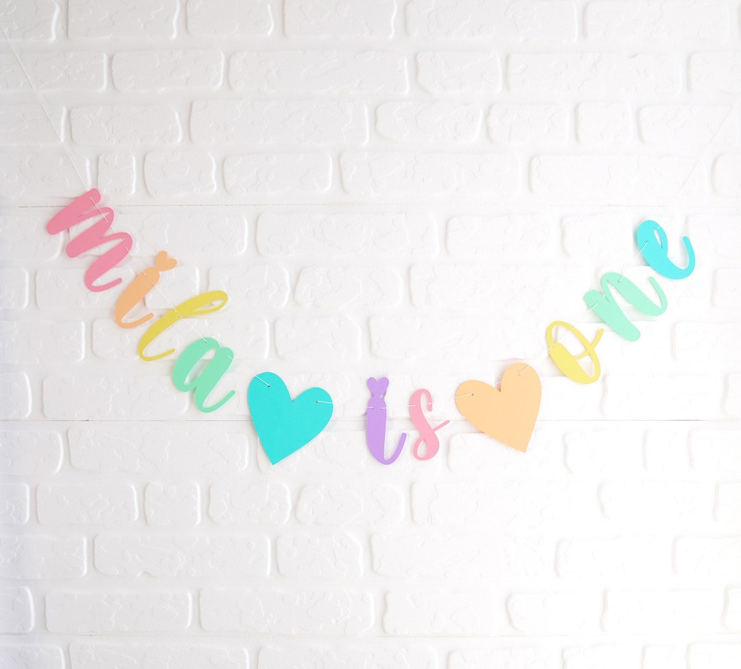 Custom Pastel Rainbow Birthday Banner. Pastel Rainbow Happy Birthday ...