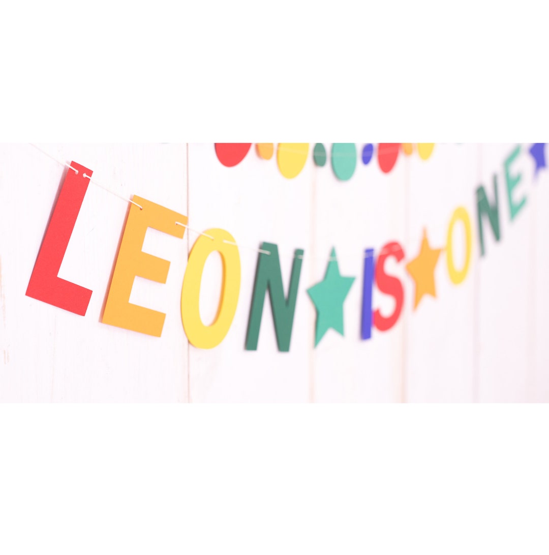Boy 1st Birthday Banner, Blue First Birthday Bunting, Bright Rainbow ...