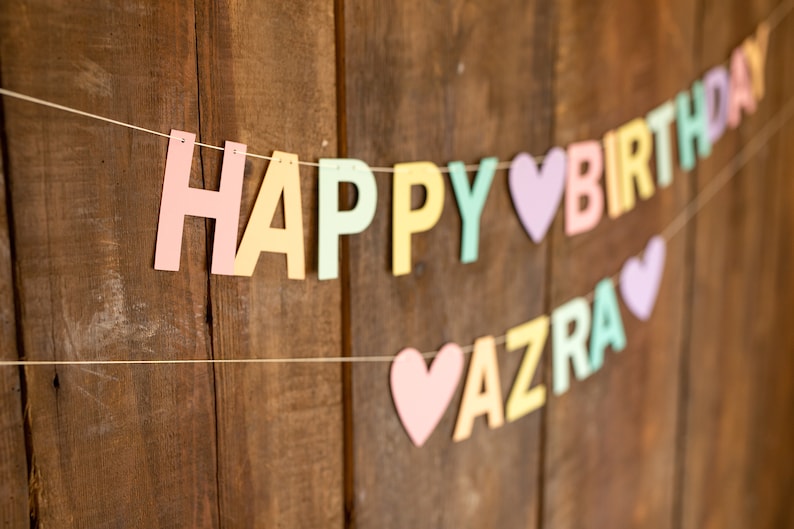 Pastel Rainbow Happy Birthday Banner. Personalized Pastel - Etsy