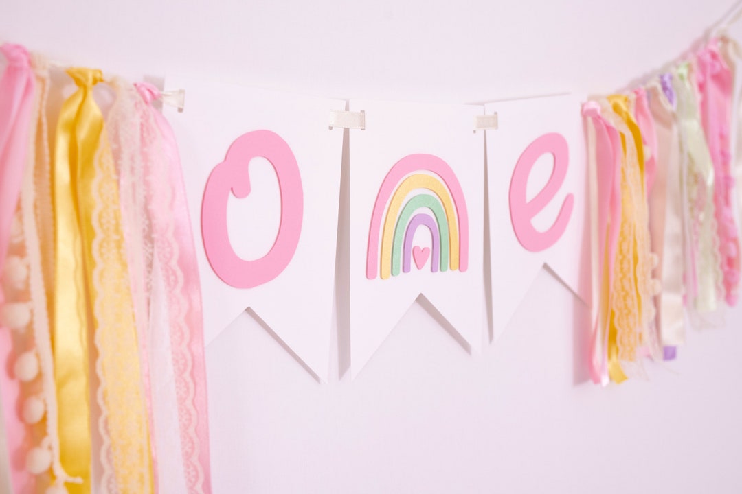 Pastel Rainbow First Birthday Bundle, Pastel Rainbow Birthday ...