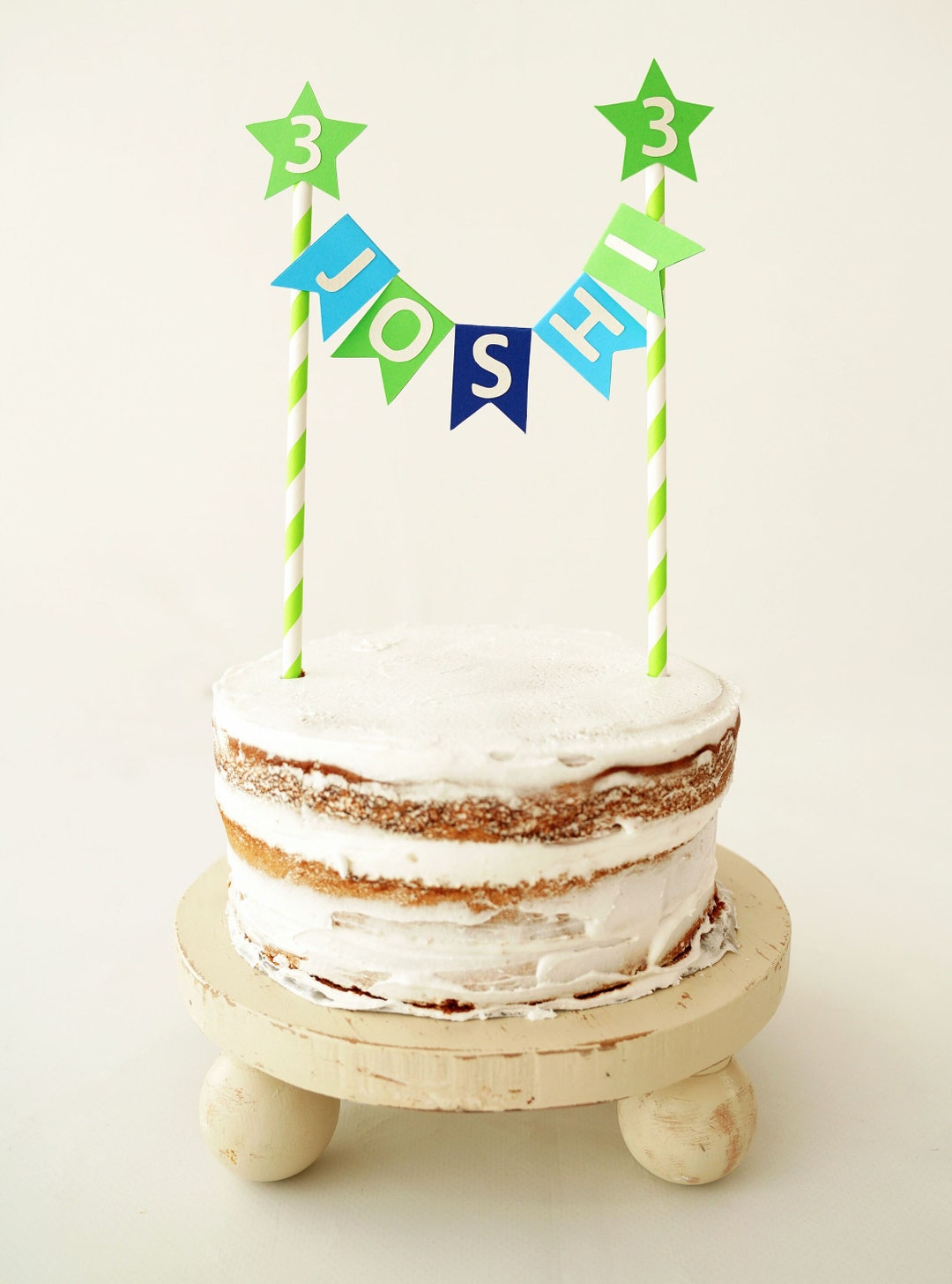 Personalised Blue Star Cake Topper, Boys First Birthday Cake Topper ...