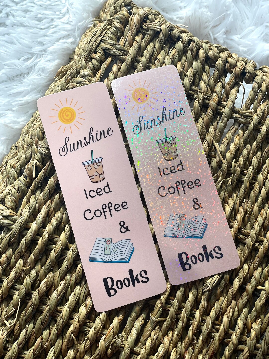 Sunshine Iced Coffee & Books Bookmark | Handmade| Cute Gift| Bookish ...