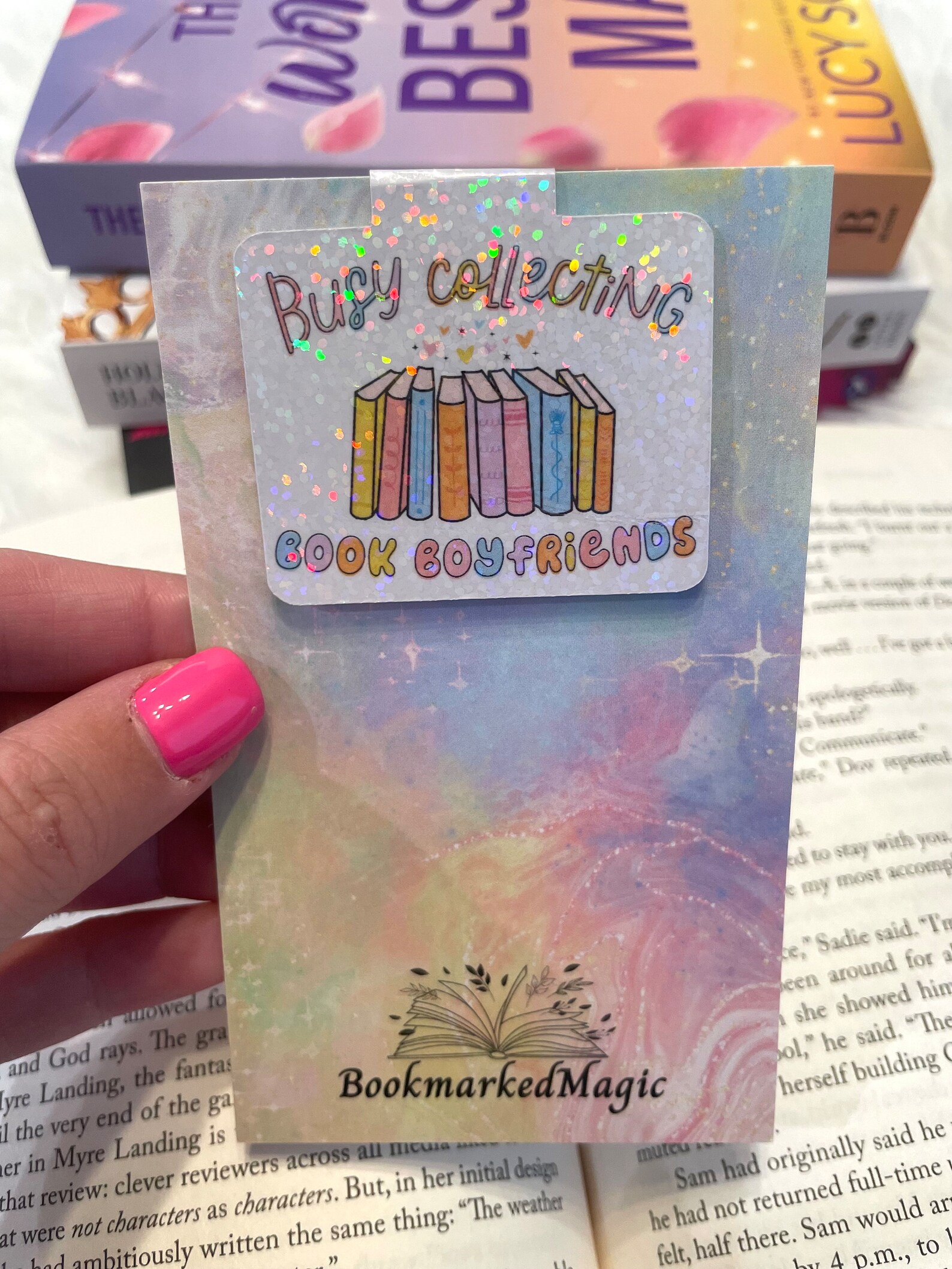 Collecting Book Boyfriends Holographic Magnetic Bookmark | Handmade ...