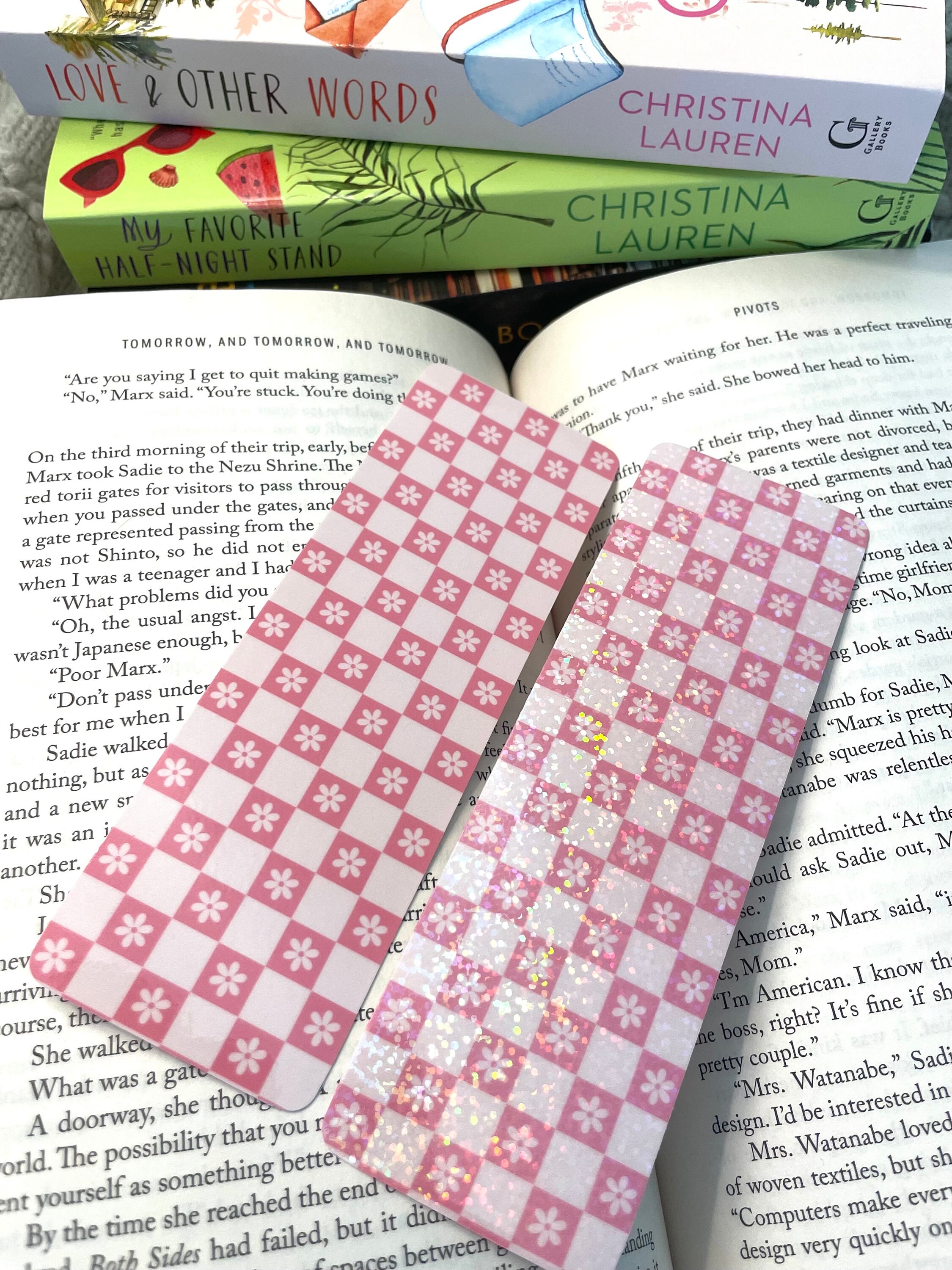 Pink Checkered Daisy Bookmark Handmade Cute Gift Bookish Book Lovers ...