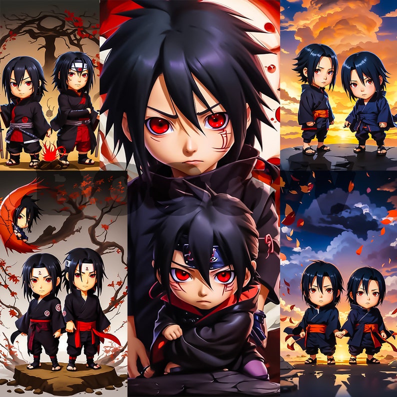 Resample of Famous Anime Brothers Cute Chibi Wallpaper Digital - Etsy