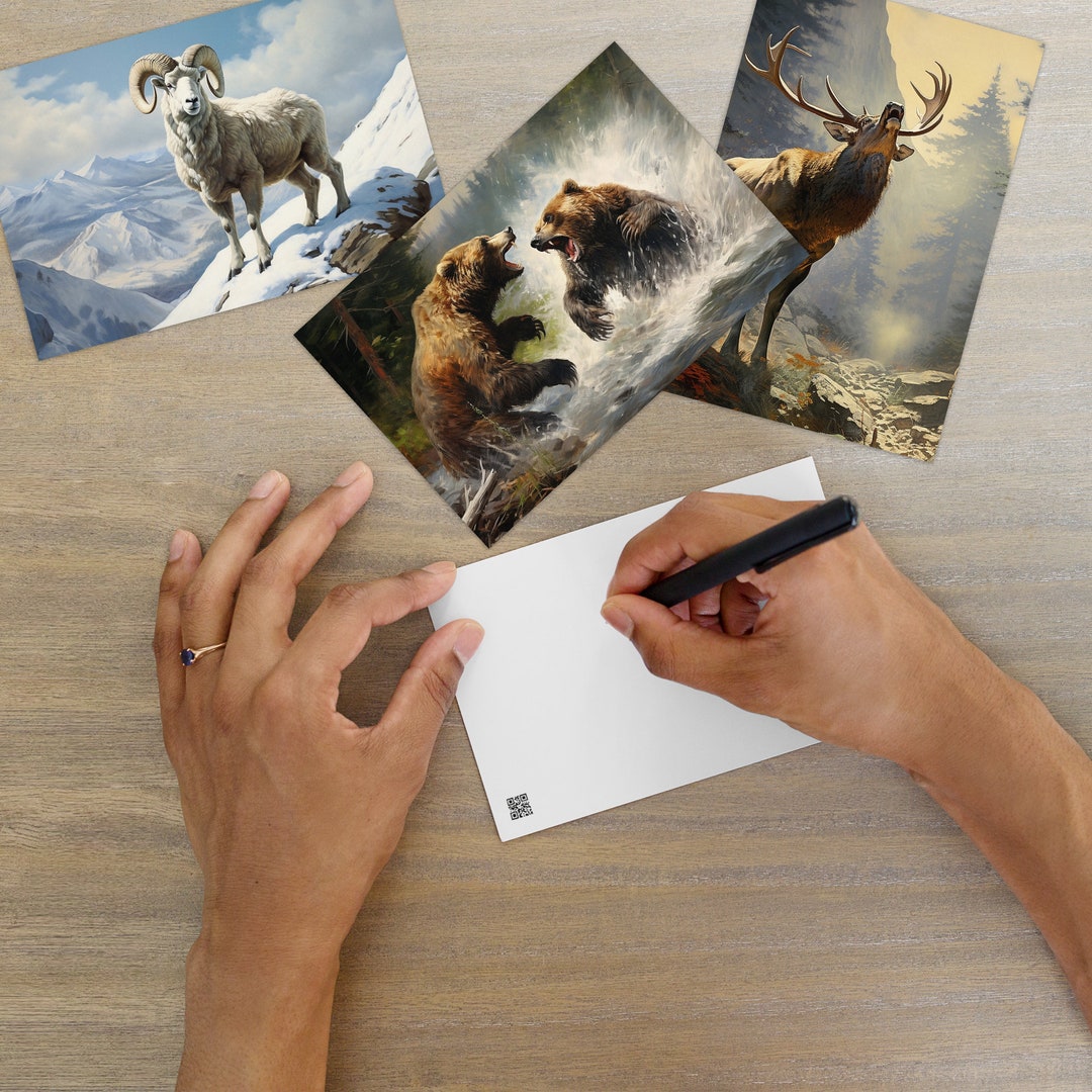 1900s-style Vintage Hunting Print Postcards Set 2 wildlife - Etsy