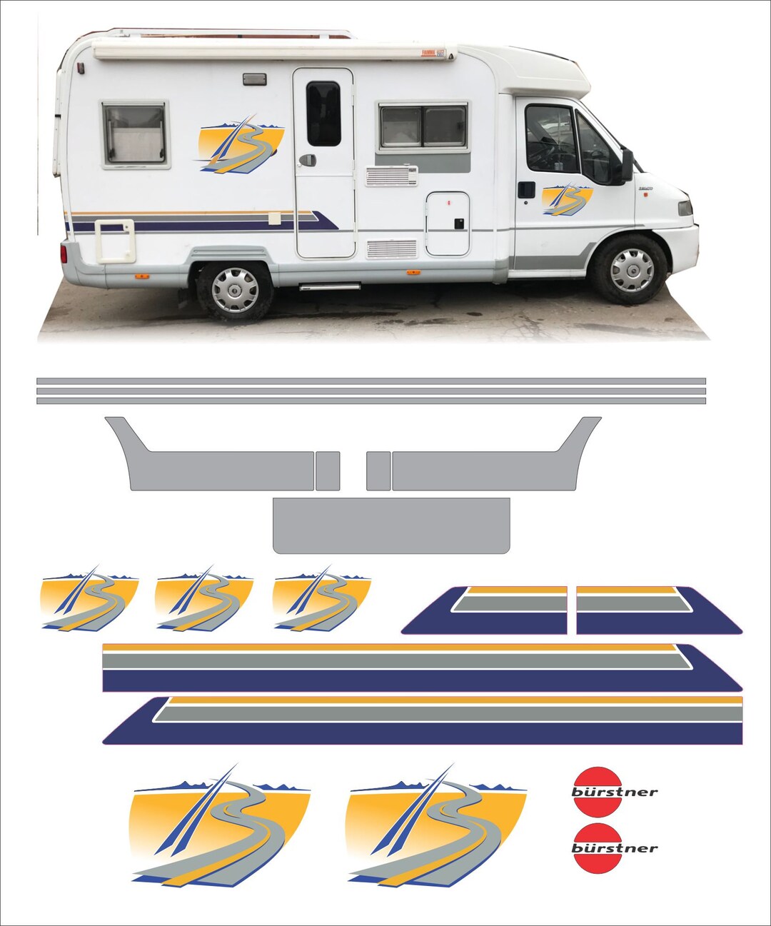 Burstner Modell T Reparatur Aufkleber Set Fur Modelle Von 2000 Bis 2006 ...