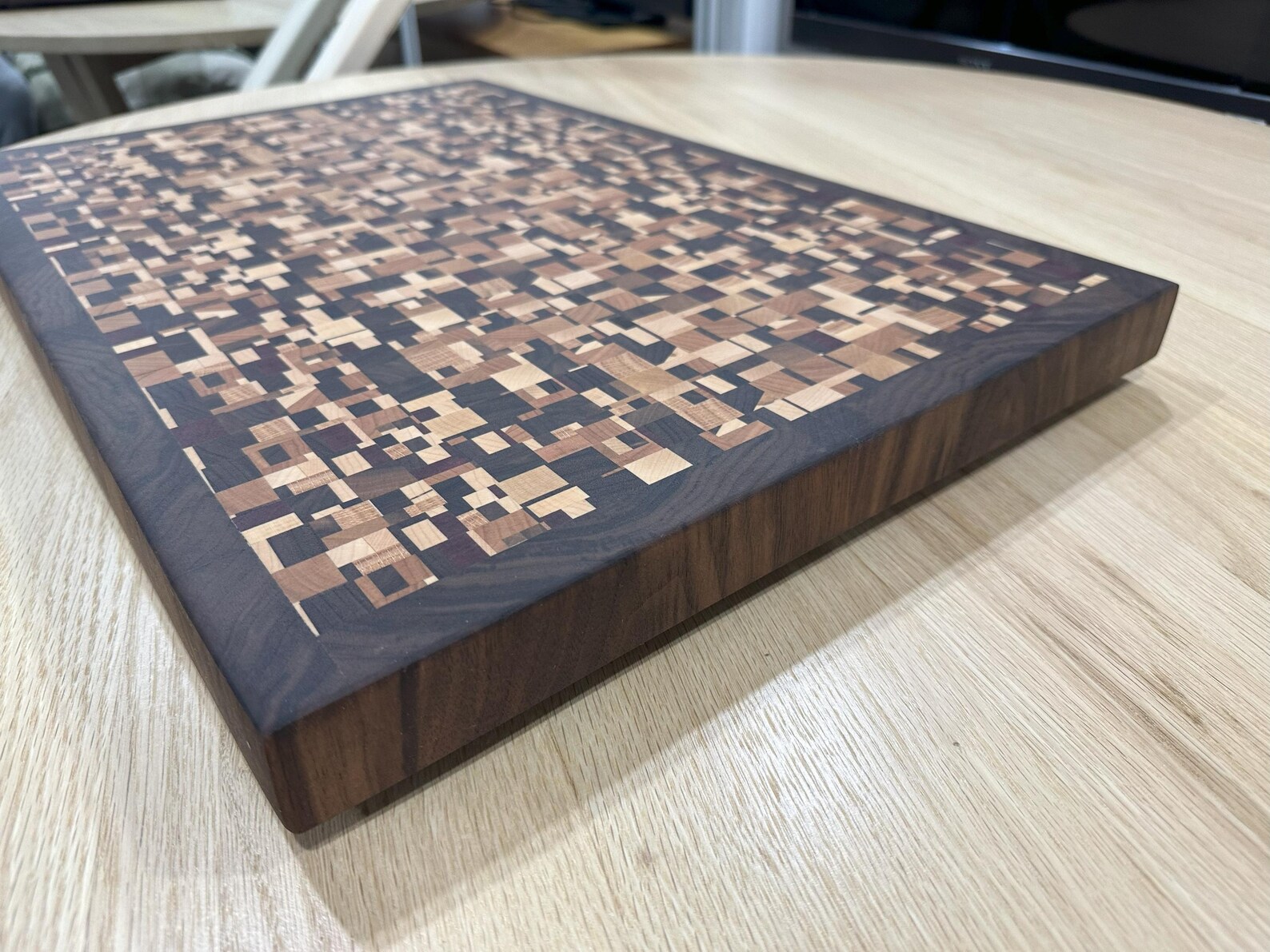 End Grain Chaos Cutting Board, Maple, Walnut, Oak, Cherry, Purple Heart ...