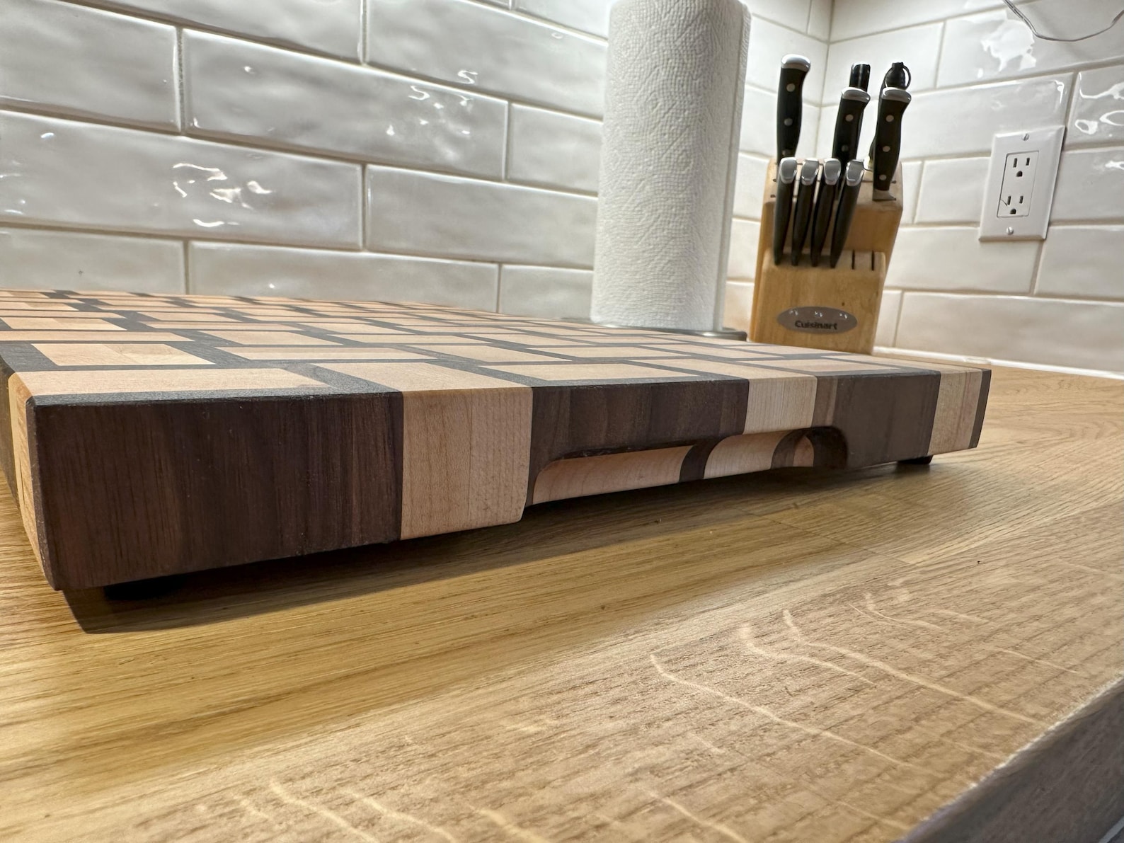 End Grain Basket Weave Cutting Board, Hard Maple and Walnut - Etsy