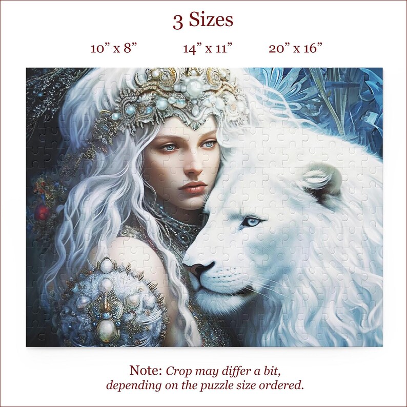 Royal Lady W/white Lion, Puzzle, Fantasy Puzzle 120, 252, 500-piece ...