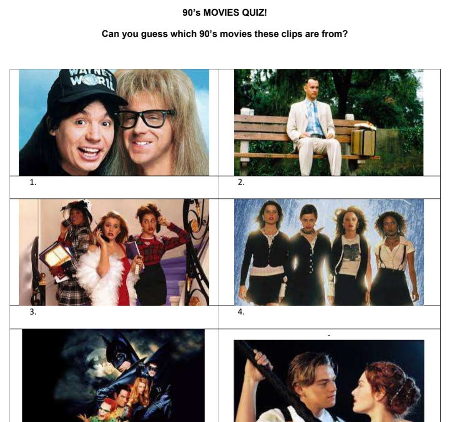 Instant Download 1990 Picture Quiz 90s Quiz 90's Quiz 30th 40th 50th ...