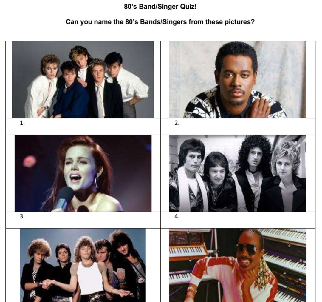 Instant Download - 1980 Picture Quiz; 80s Quiz; 80's Quiz; 40th 50th ...