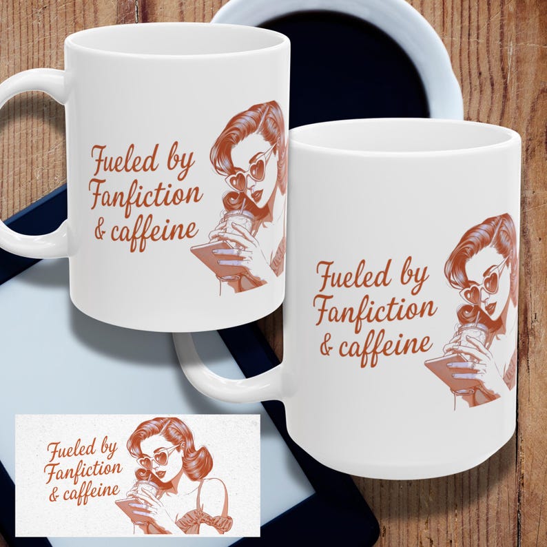 Retro Pin-up Girl Illustration Mug | Feminine Vintage Coffee Cup ...