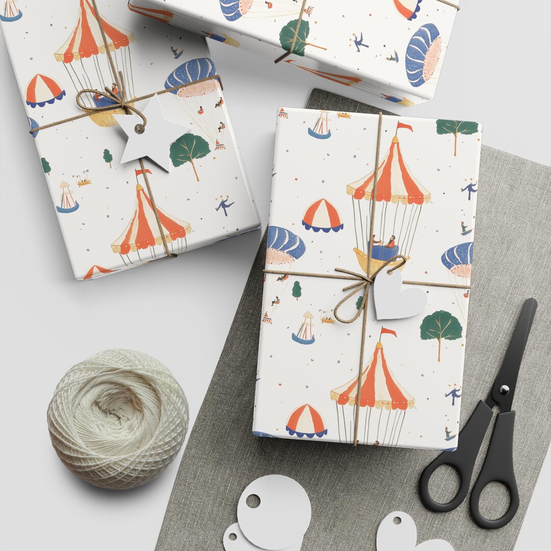 Amusement Park Gift Wrap Sheet | Wrapping Paper | Gift Paper | for ...