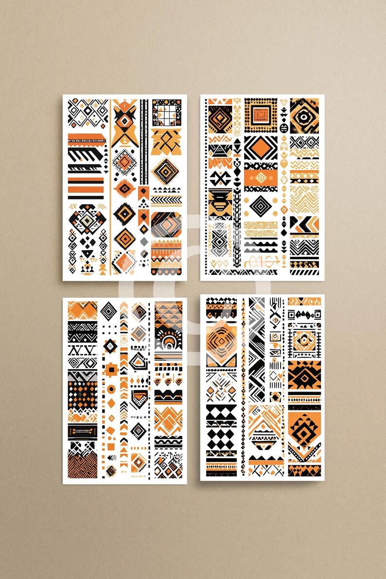 5 African Style Sticker Sheets | Printable | Digital Download PNG ...