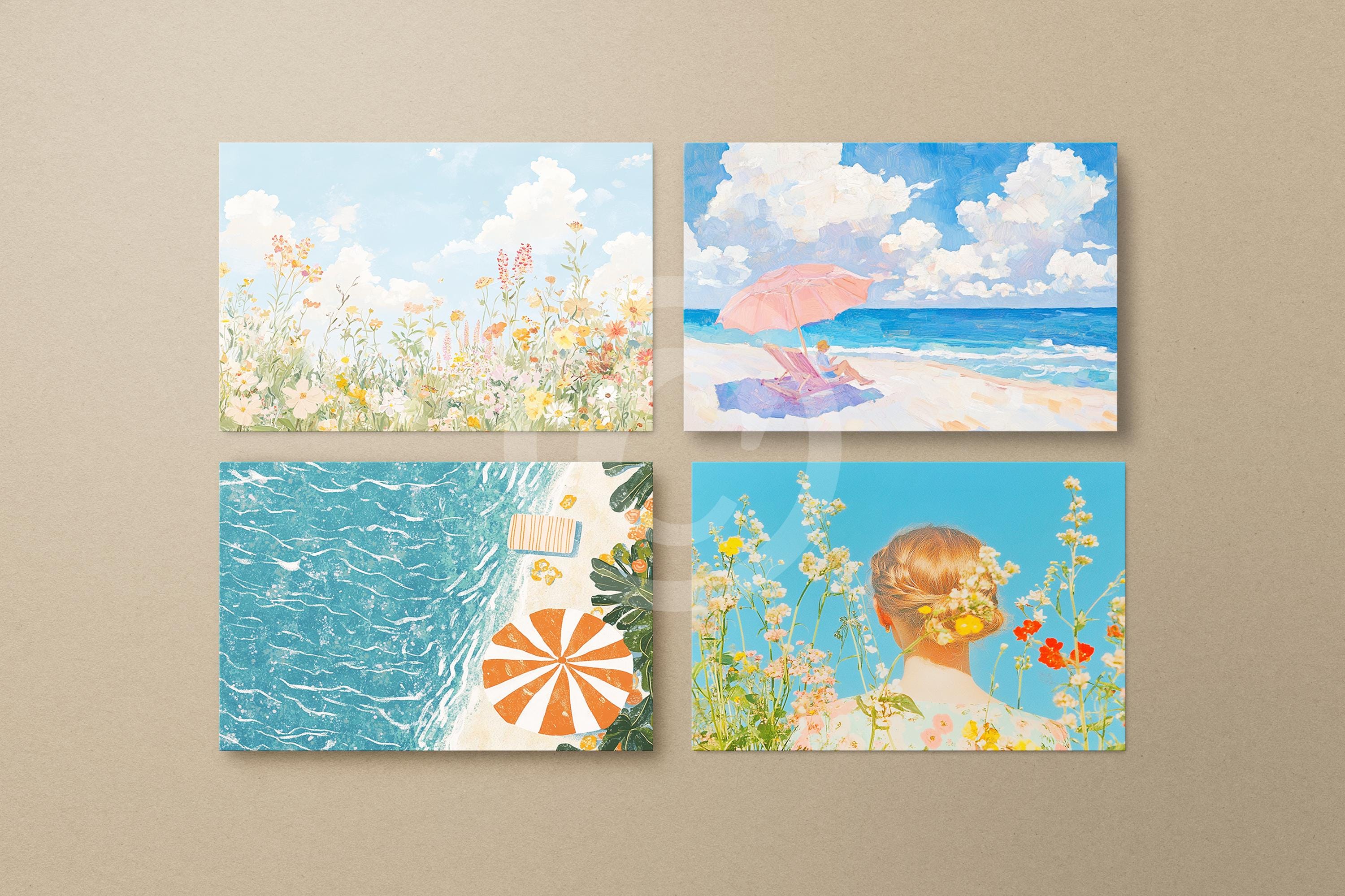 Printable Summer Flat Card Pack of 5 | Greeting Cards Multipack ...