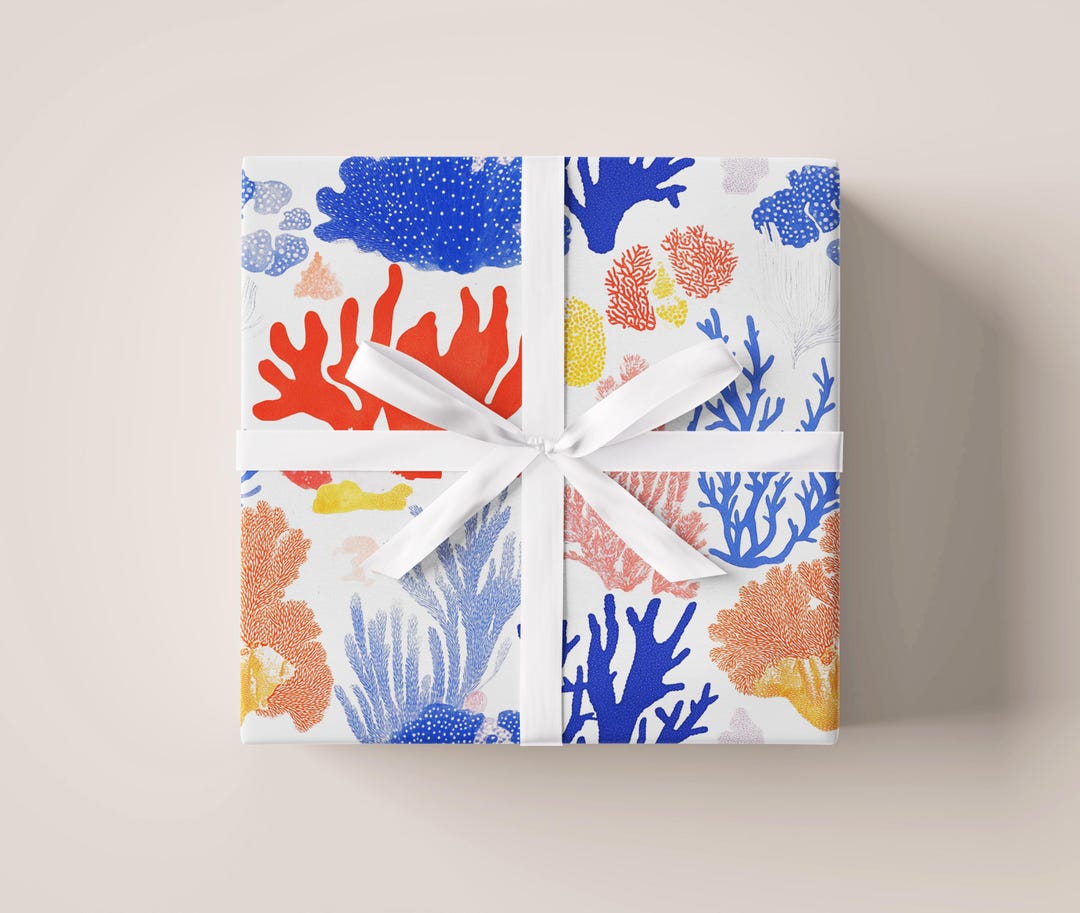 Coral Gift Wrap Sheet | Wrapping Paper | Gift Paper | for Gifts ...