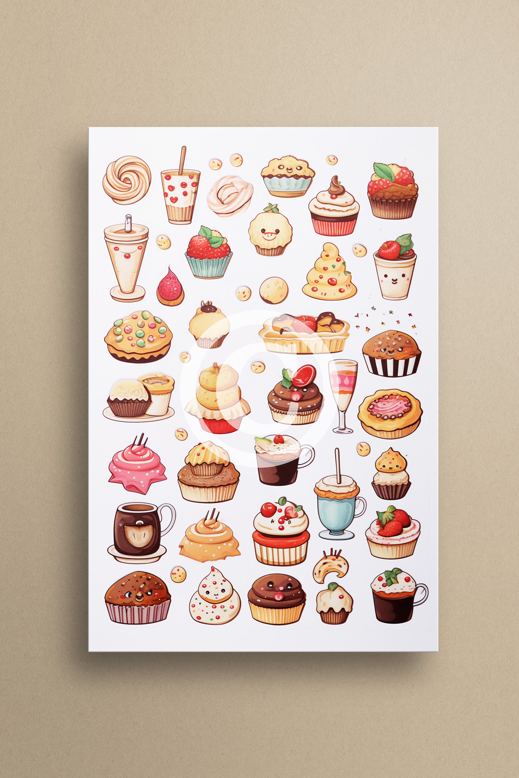 3 Cute Cookies Sticker Sheets | Printable | Digital Download PNG ...