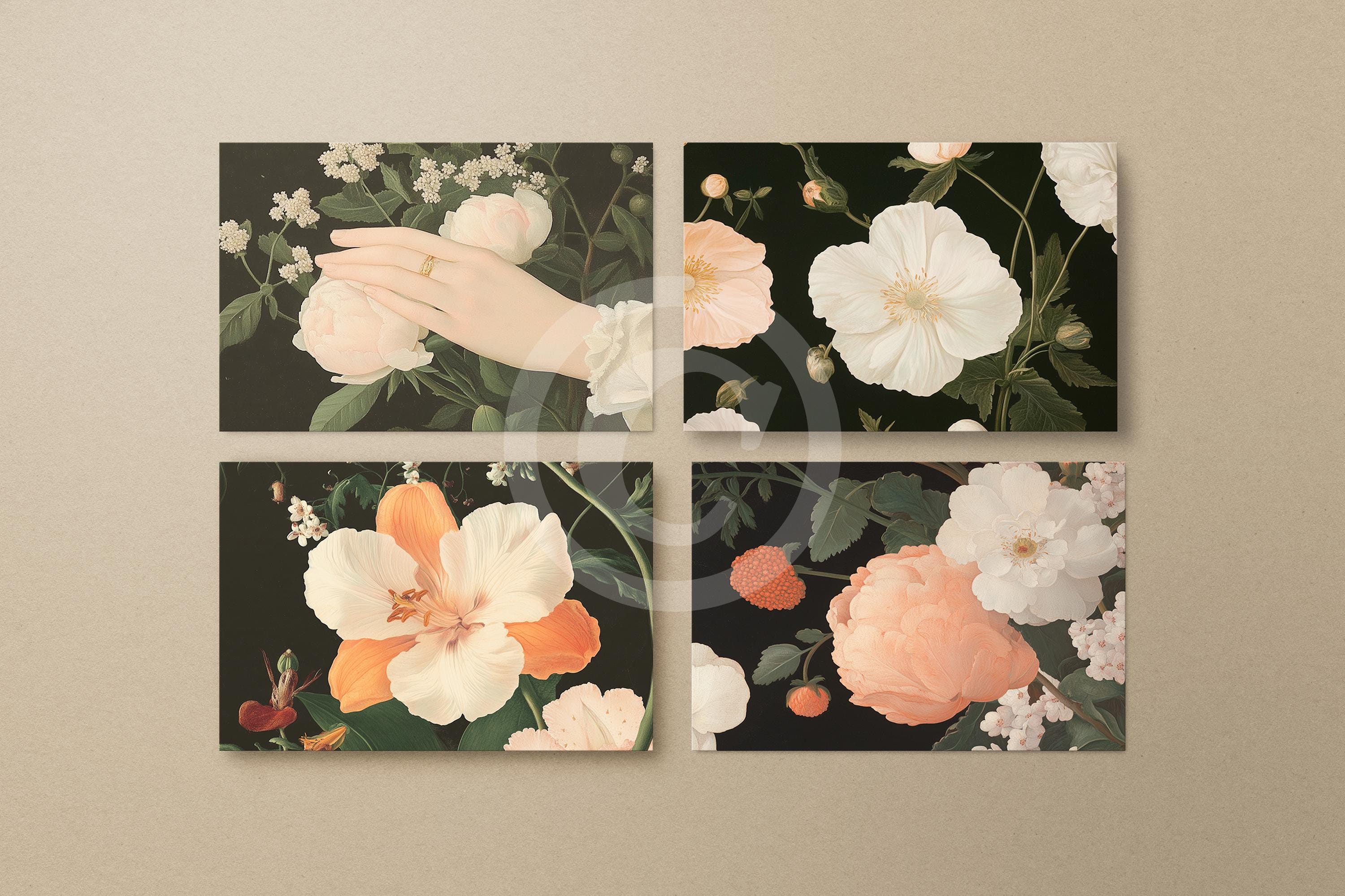 Printable Flowers Flat Card Pack of 5 | Greeting Cards Multipack ...