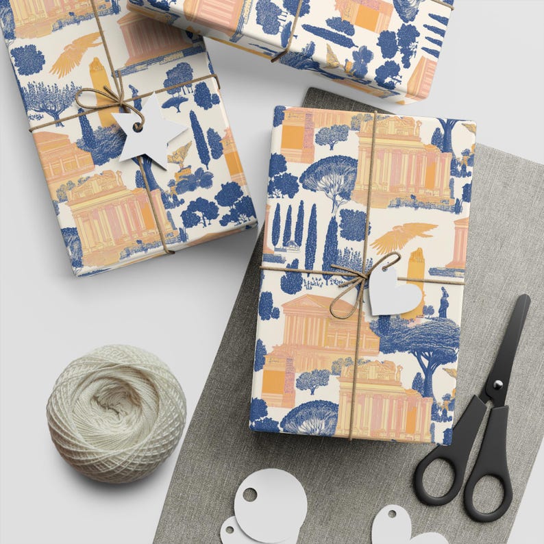 Rome/athens Inspired Gift Wrap Sheet | Wrapping Paper | Gift Paper ...
