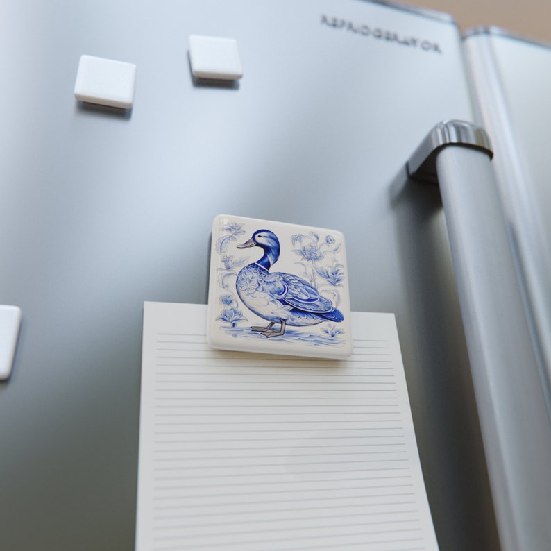 Porcelain Fridge Magnet Square Delft Blue Style Magnetic Ceramic Tile ...