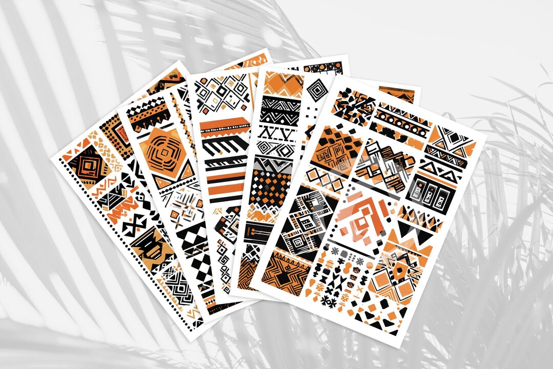 5 African Style Sticker Sheets | Printable | Digital Download PNG ...