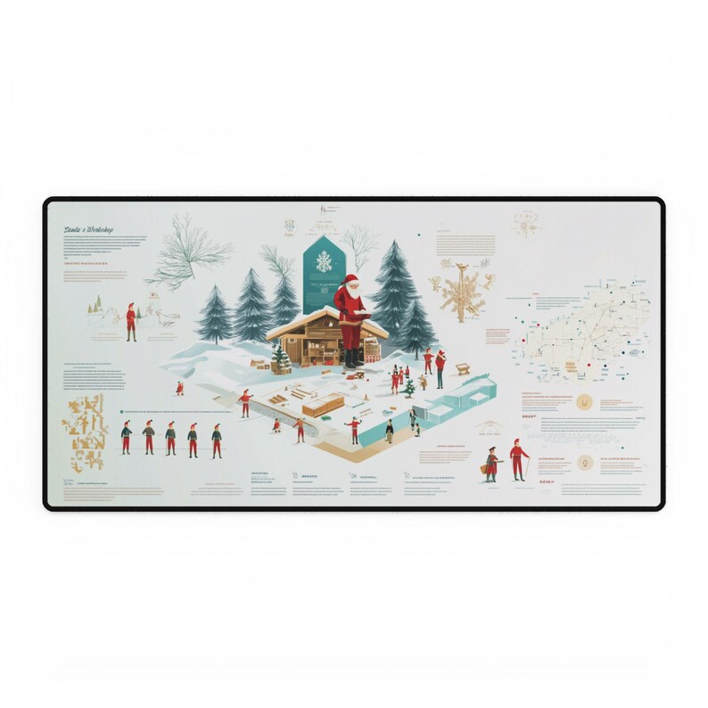Christmas Themed Desk Mat | Unique Deskmat | Trendy Deskpad | Colorful ...