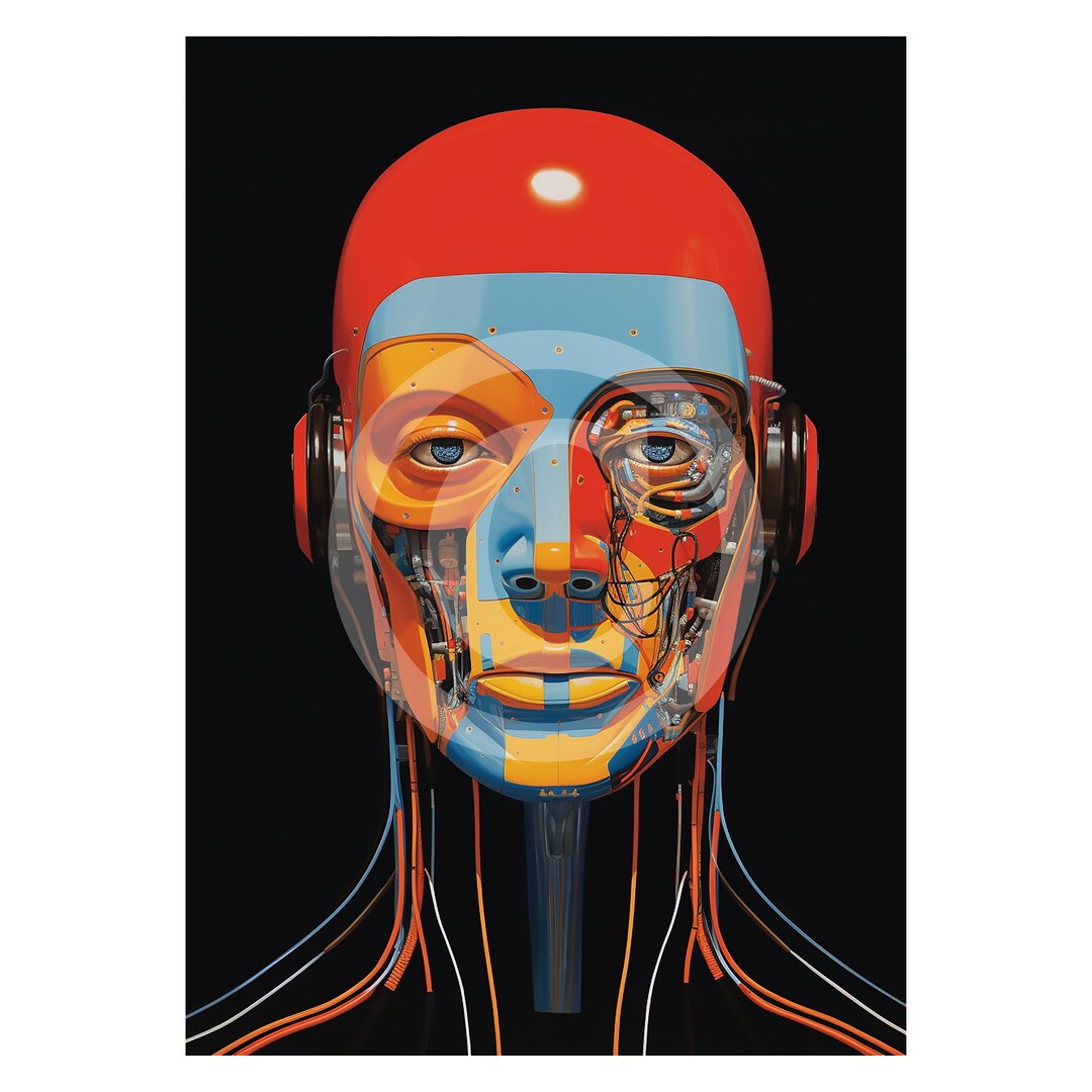 Printable Poster Lithography Man Cyborg Surrealist Art Wall Art Digital ...