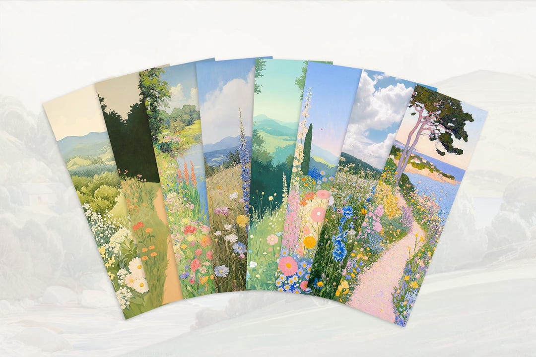 8 Spring Printable Bookmarks | Digital Download PNG & PDF Bookmark ...