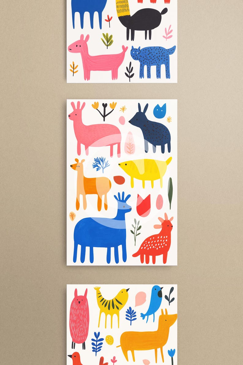 5 Animal Sticker Sheets | Printable | Digital Download PNG | Print and ...