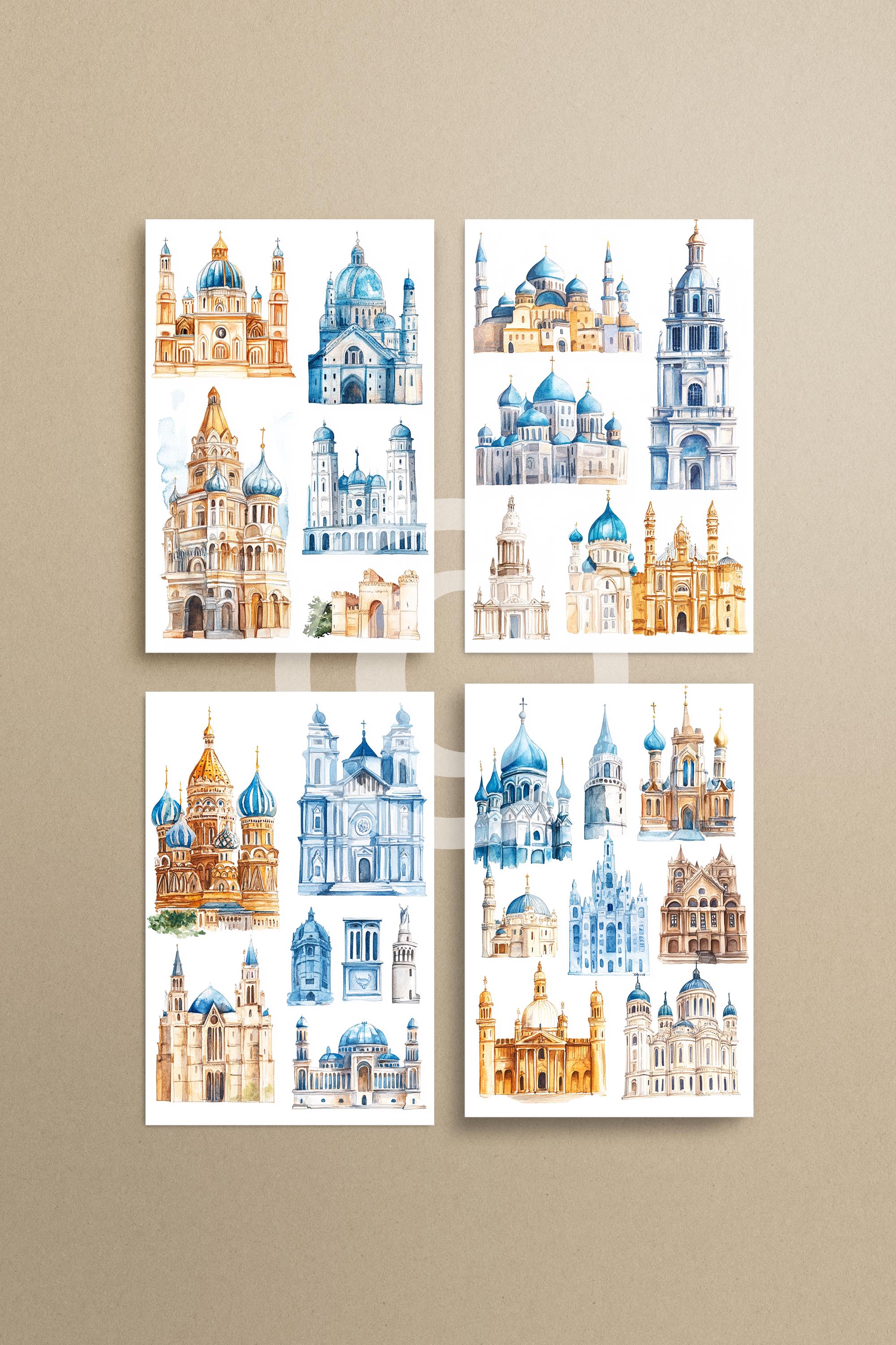 5 Architectural Sticker Sheets | Printable | Digital Download PNG ...